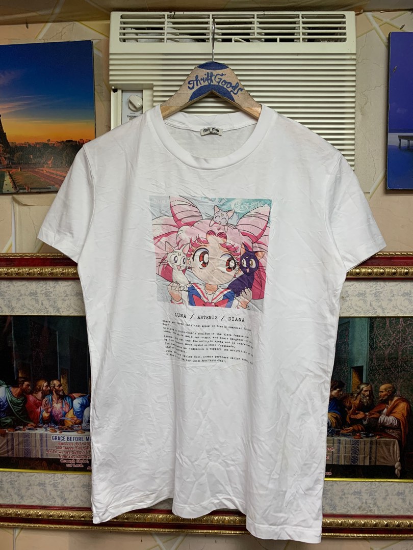 Miu Miu x Sailor Moon THE GOD FATHER White T-Shirt Womens, Women's Fashion, Tops, Shirts on ...