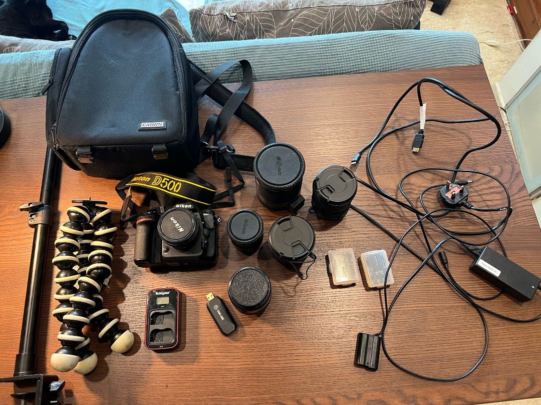 Nikon D500 full kit, with brand new camera bag, 6 Lenses, 3 Batteries ...