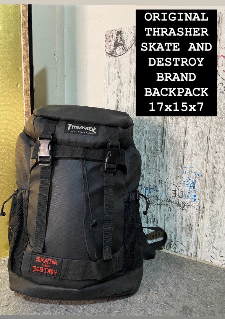 ORIGINAL THRASHER SKATE AND DESTROY BRAND BACKPACK, Men's Fashion, Bags ...