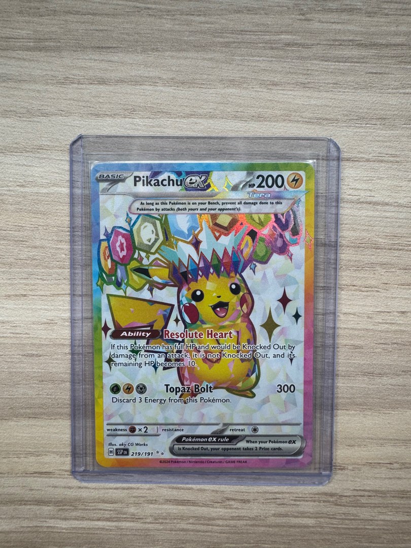 [Pokemon] Surging Sparks_ Pikachu Ex #219(Full Art), Hobbies & Toys ...