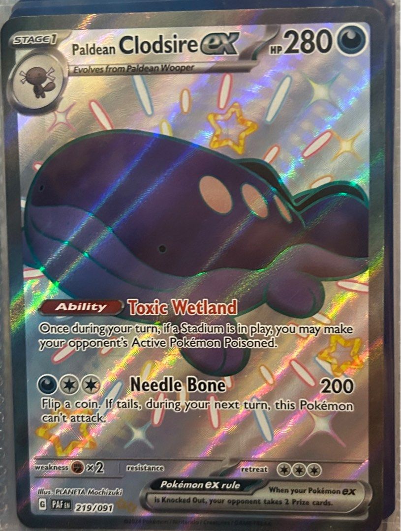 Pokemon TCG Paldean Clodsire EX Shiny Ultra rare Full Art, Hobbies ...