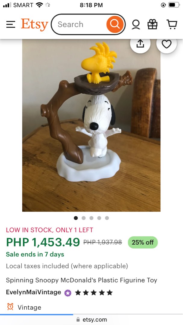 RARE FIND Spinning Snoopy and Woodstock Figurine Mcdonalds Collectible ...