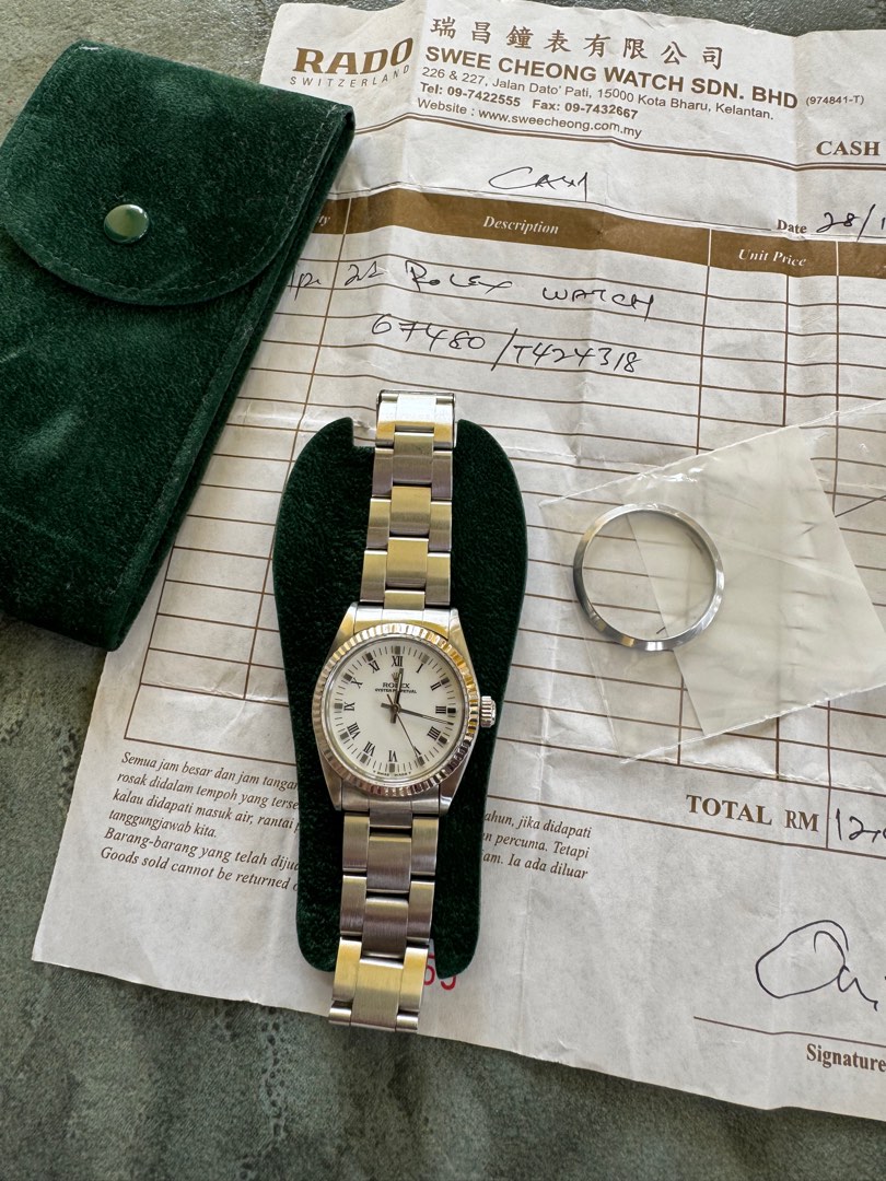 Rolex 67480 with preowned original receipt, Luxury, Watches on Carousell