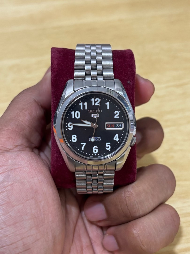 Seiko 5 Sports SNK381K1 Automatic Black Dial Stainless Steel Strap, Fesyen Pria, Jam Tangan di ...