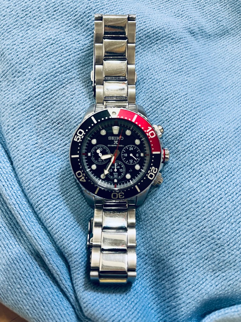 Seiko Prospex Solar Pepsi 200m Diver, Men's Fashion, Watches ...