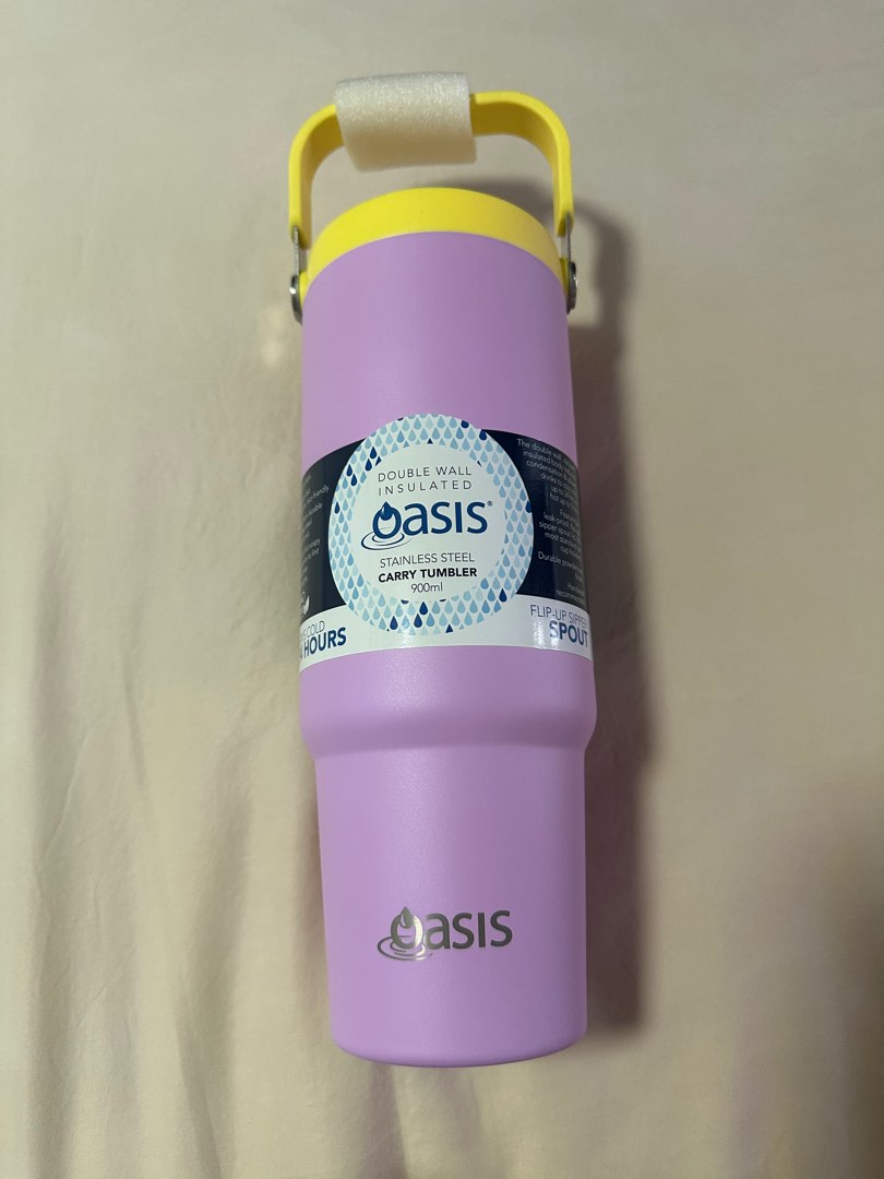 SHELL X UOB water tumbler with straw, Furniture & Home Living ...