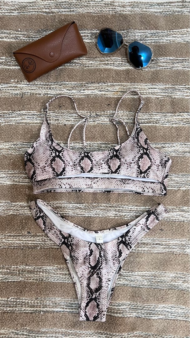 Snake skin two piece bikini, Women's Fashion, Swimwear, Bikinis ...