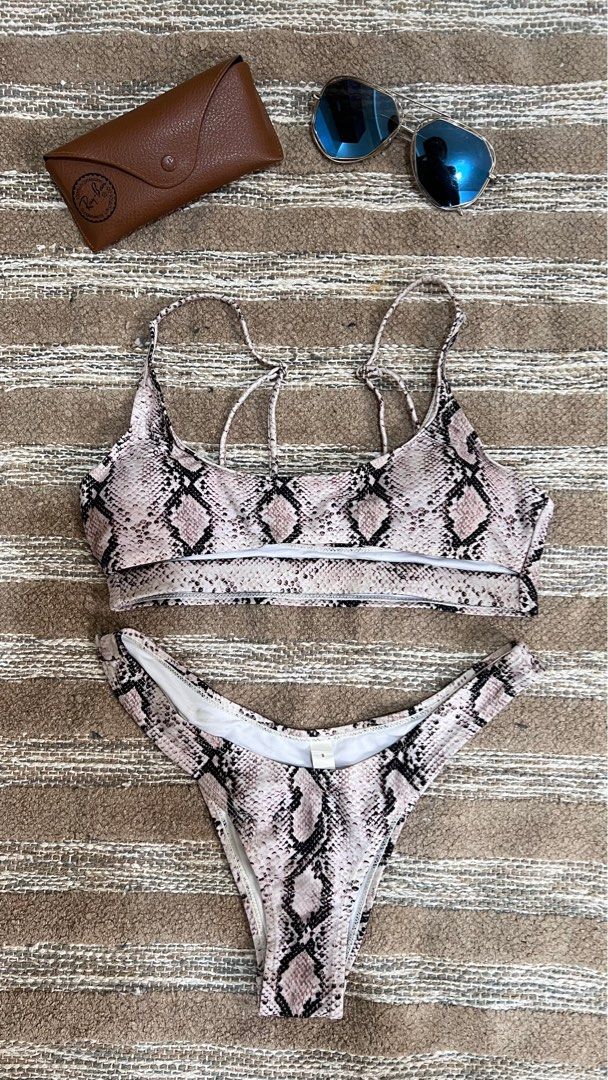 Snake skin two piece bikini, Women's Fashion, Swimwear, Bikinis ...