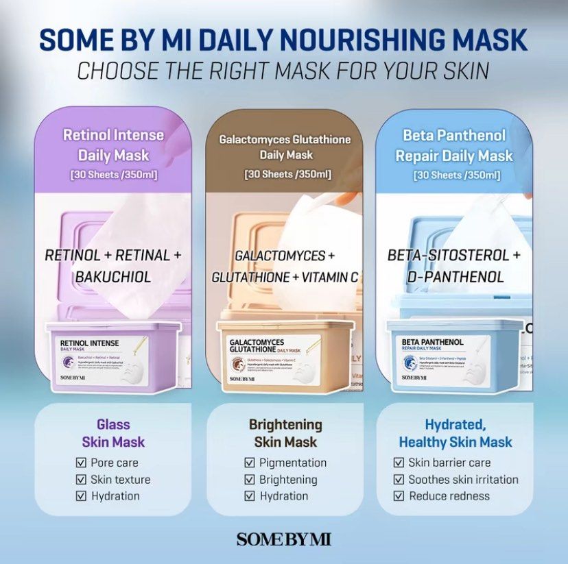 SOME BY MI DAILY MASK 25ea/350ml (GALACTOMYCES GLUTATHIONE), Beauty ...