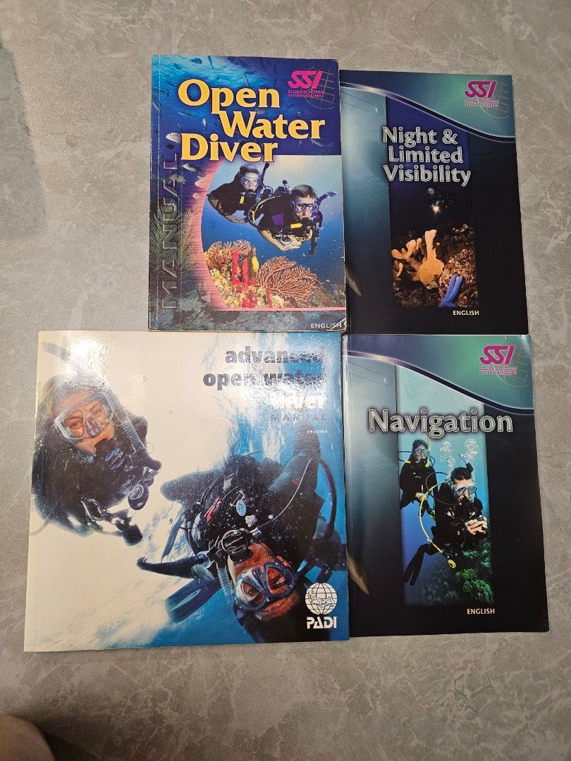 SSI / Padi Scuba diving books - Advanced open water, navigation, night ...