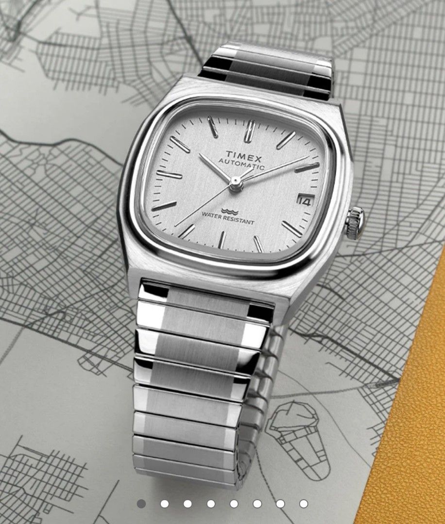 Timex Automatic 1983 E Line Reissue 34mm Stainless Steel Expansion Band ...