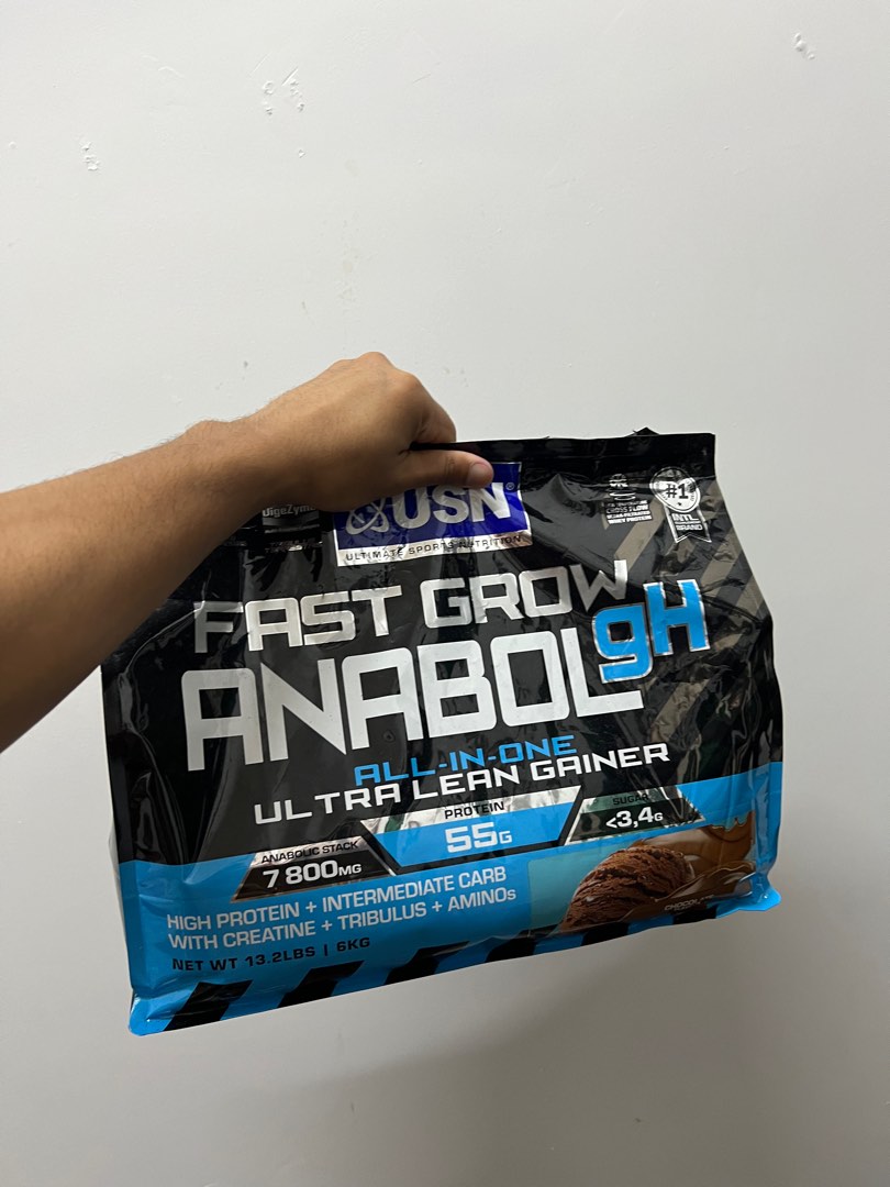 USN Fast Grow Lean Gainer 6kg, Food & Drinks, Other Food & Drinks on Carousell