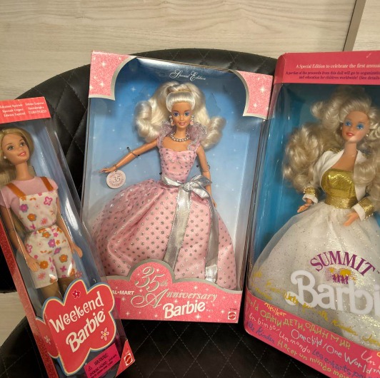 VINTAGE SET Barbie Dolls NRFB Summit Barbie / 35th Anniversary Wal-Mart ...
