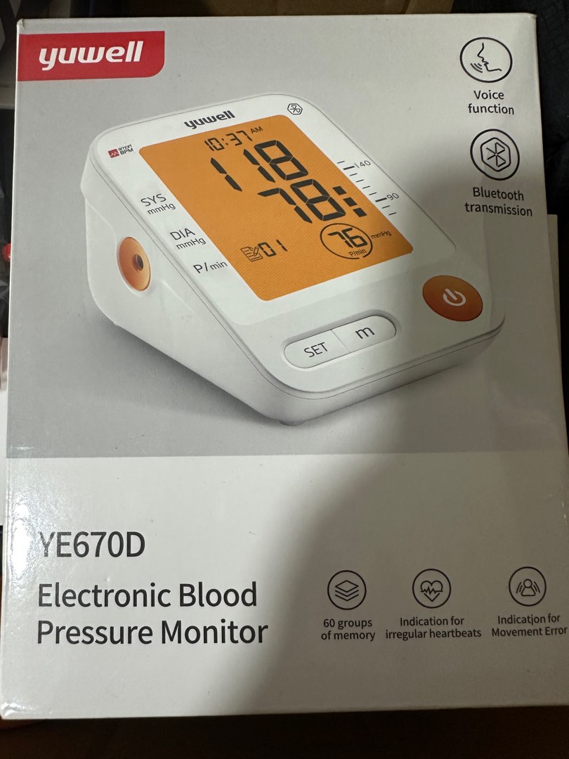 Yuwell Blood Pressure Monitor, Health & Nutrition, Health Monitors ...