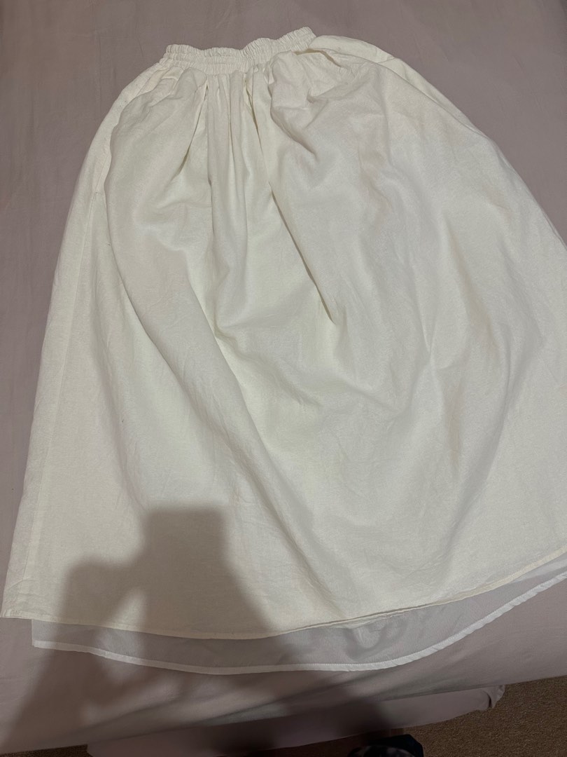 Cayniliv Rok Linen Cream Bw, Fesyen Wanita, Pakaian Wanita, Gaun & Rok ...