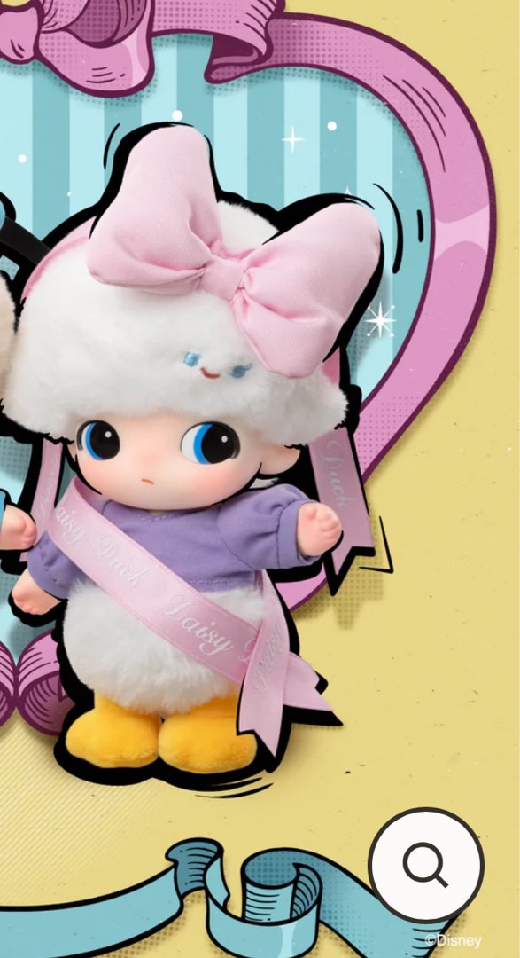 (Daisy) POP MART DIMOO WORLD × DISNEY Series-Vinyl Plush Keychain Blind ...