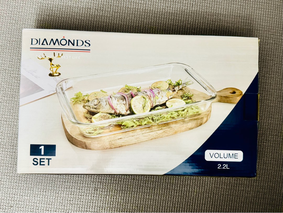 Glass Baking Tray 2 liters , Furniture & Home Living, Kitchenware ...