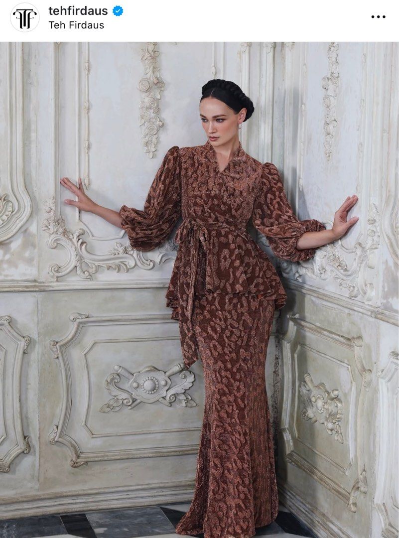 Teh Firdaus Gaia Kurung Raya 2025, Women's Fashion, Muslimah Fashion ...
