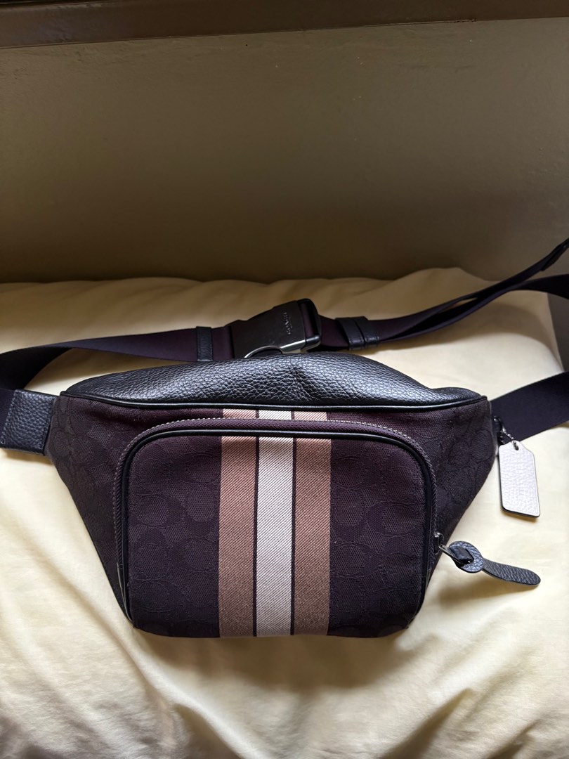 THOMPSON BELT BAG IN SIGNATURE JACQUARD WITH VARSITY STRIPE, Luxury ...