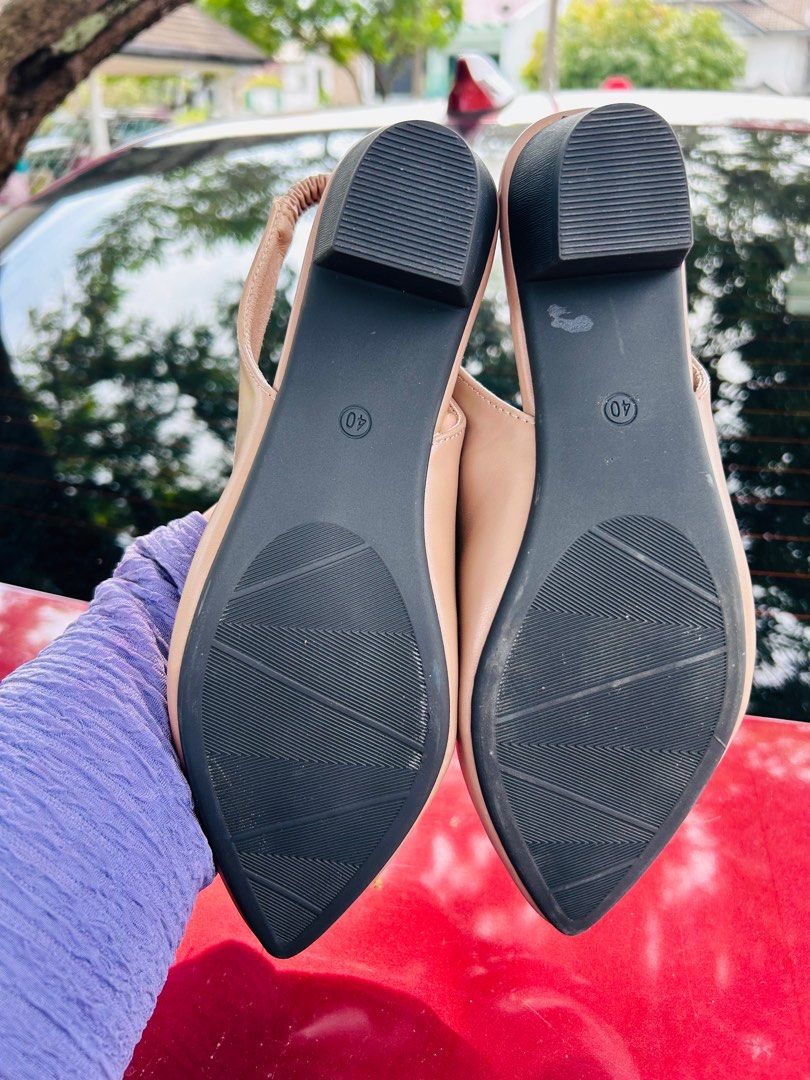 XES Semi-heels NEW sling on (camel brown), Women's Fashion, Footwear ...