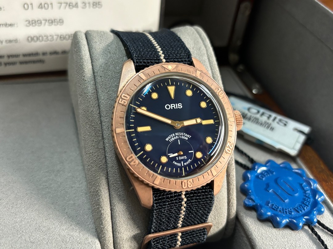 豪利時 Oris Divers Cal.401 青銅錶/自製機芯10年保固/限量2000隻, 名牌精品, 精品手錶在旋轉拍賣