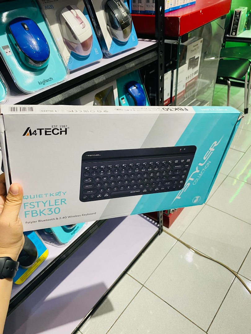 A4Tech Fstyler FBK30 Bluetooth & 2.4G Wireless Keyboard Black ...