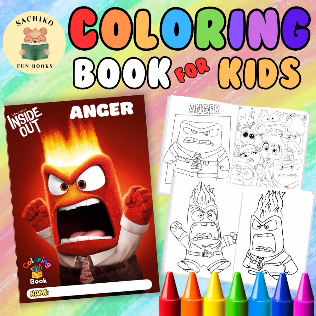 ANGER INSIDE OUT DISNEY PIXAR COLORING BOOK, Hobbies & Toys, Books ...