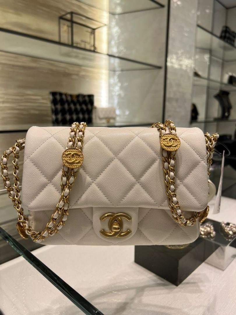 CHANEL gold coin flap bag, Luxury, Bags & Wallets on Carousell