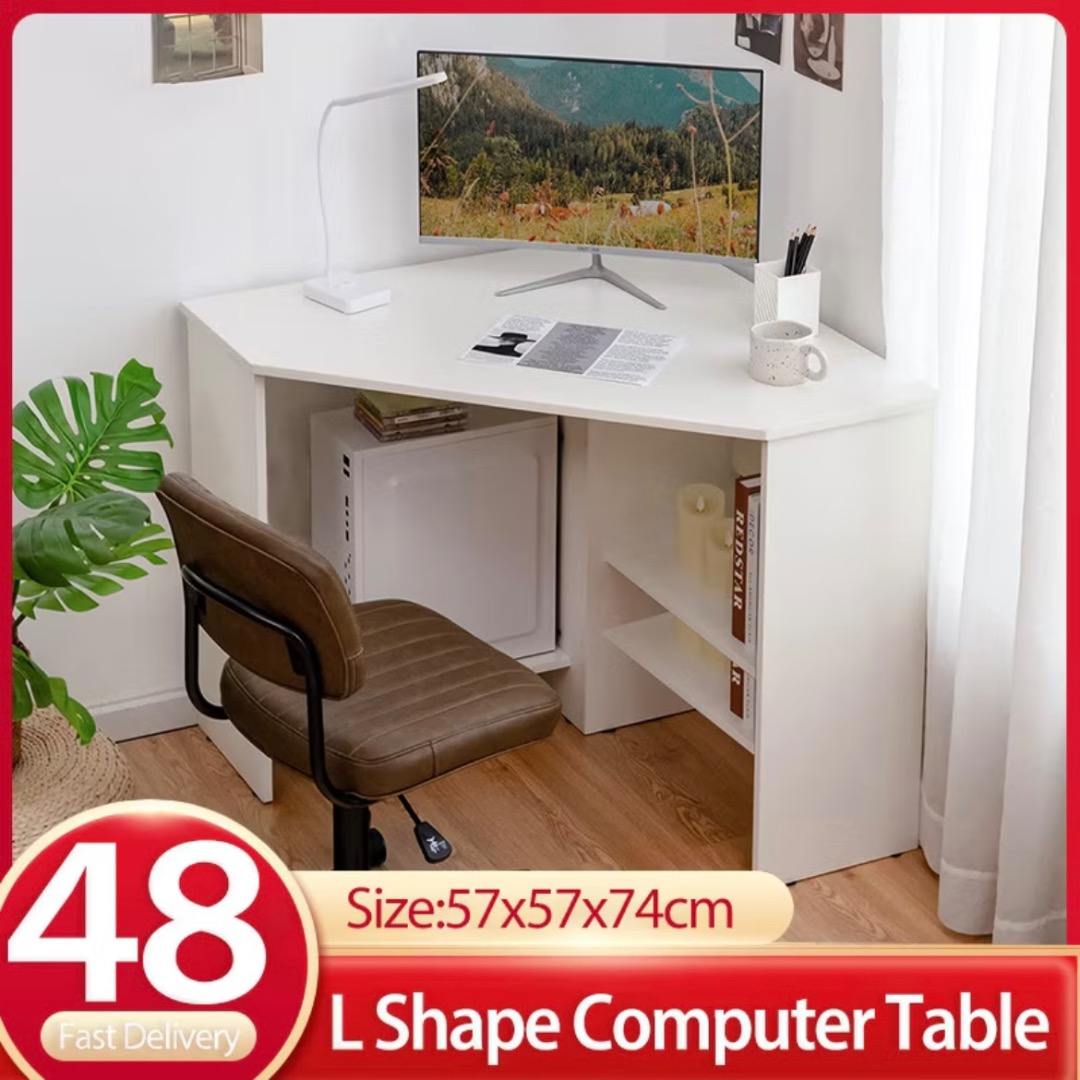 Compact Corner Study Table Desk | L Shaped Office Desk For Small Rooms ...