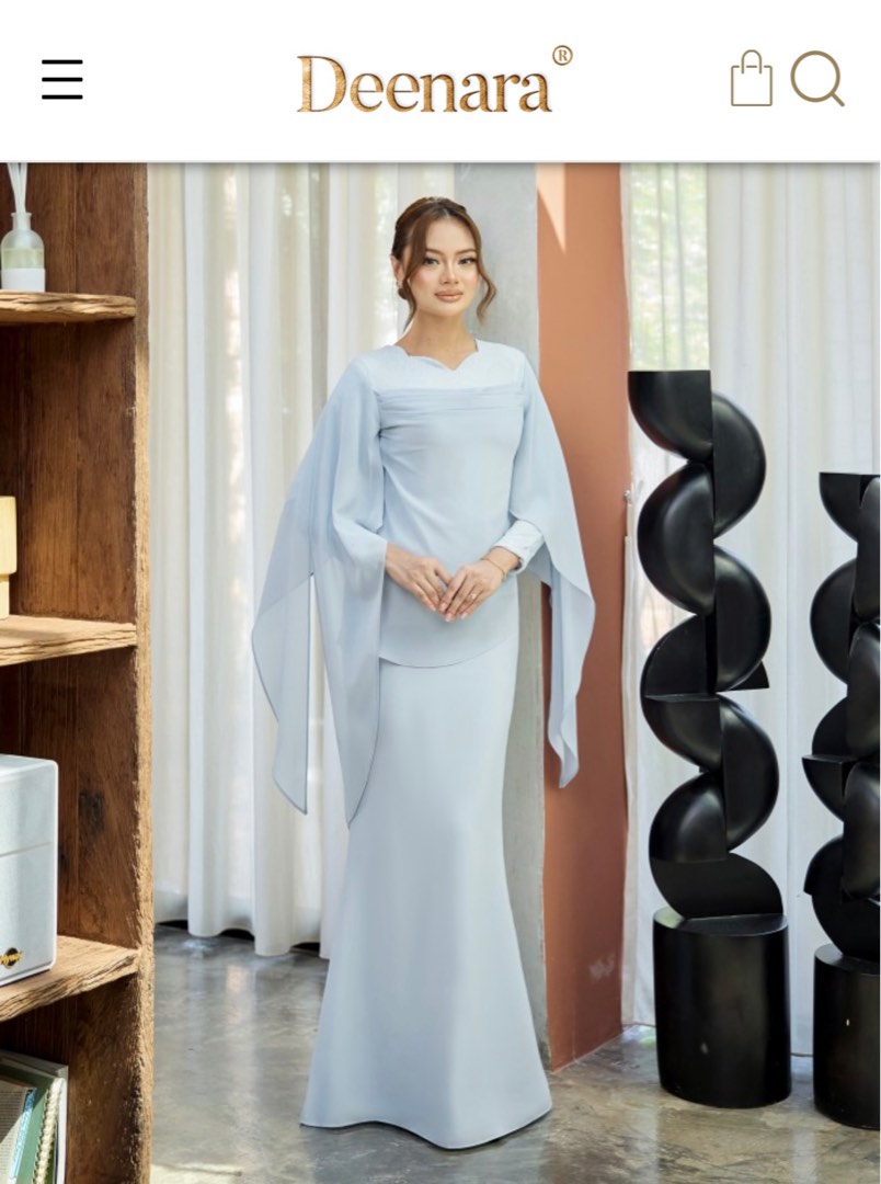 Deenara Zaria Icy blue size S, Women's Fashion, Muslimah Fashion, Baju ...