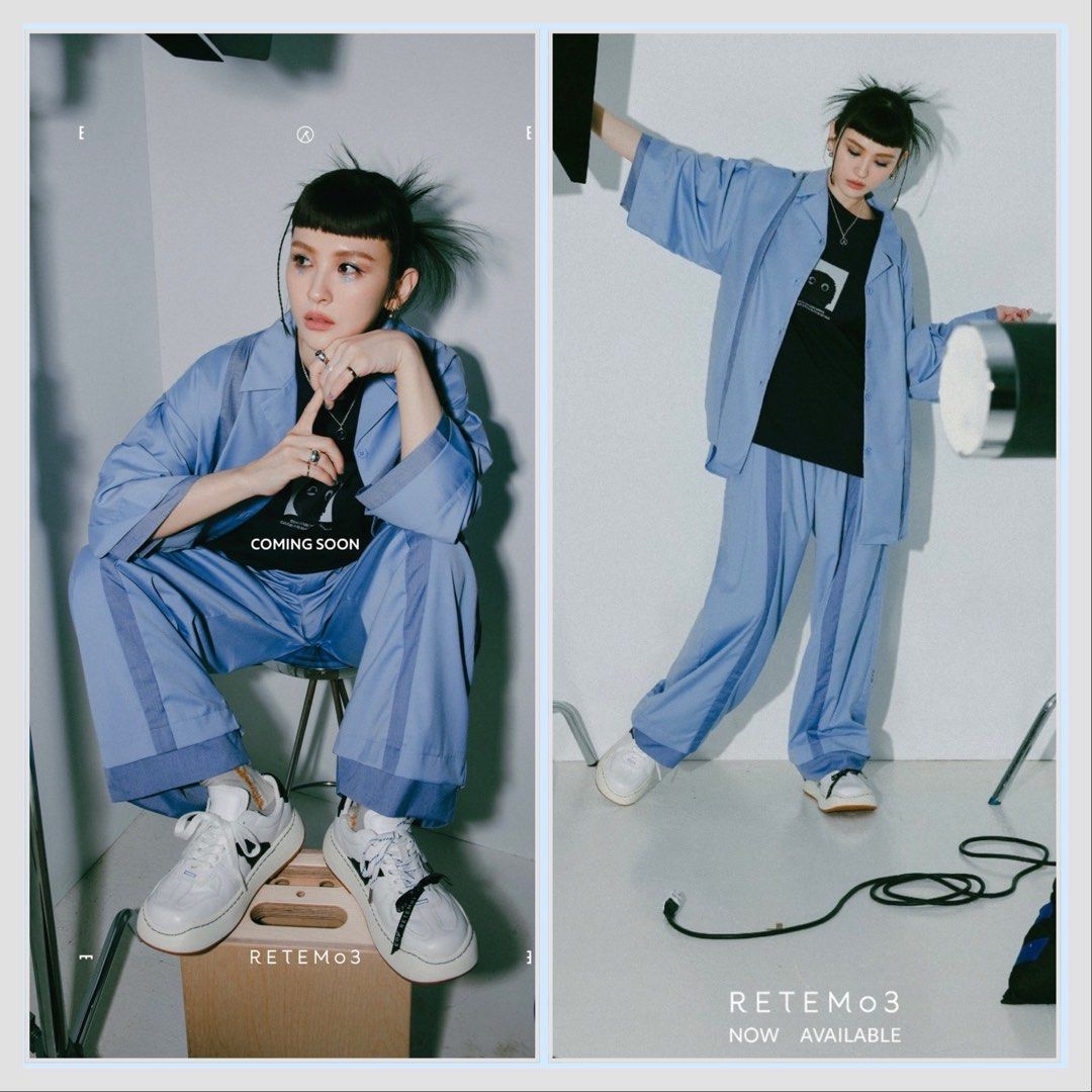 現貨 全新S號冰藍色 雙層拼接長褲 RETEM03 Double Layered Contrast Panel Trousers｜Iceberg GOOPI Goopi GOOPiMADE 選 ...