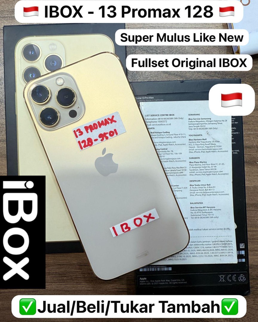 iphone 13 promax 128gb second ibox, Telepon Seluler & Tablet, iPhone ...