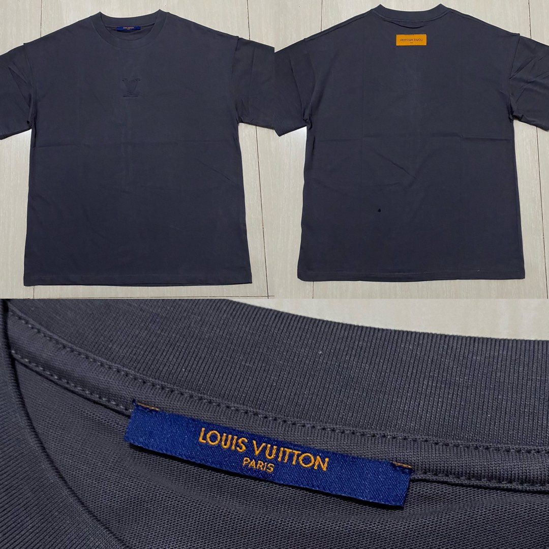 LOUIS VUITTON LV EMBOSSED LOGO SHIRT (Dark Gray), Men's Fashion, Tops ...