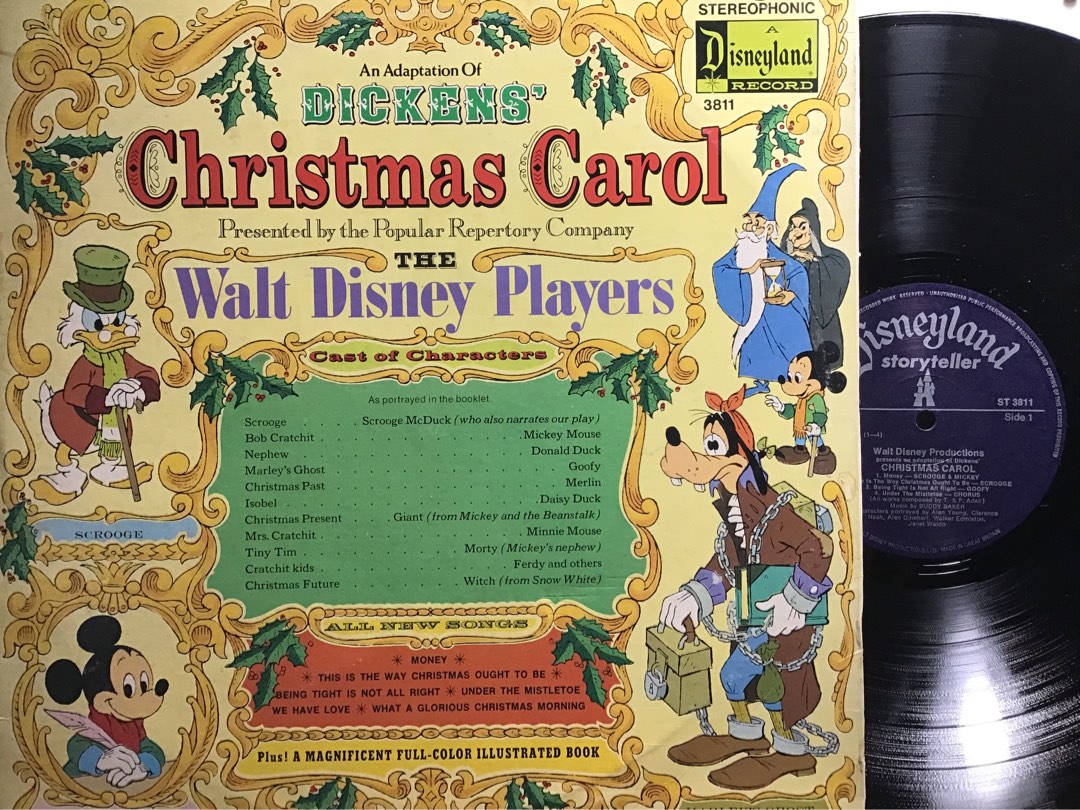 LP Disney Christmas Carol - Donal Duck Mickey Mouse Goofy OOP VINTAGE ...