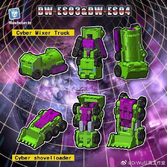 Transformers Dr.WU Dr Wu - DW-ES03 Cyber Shovel Loader & DW-ES04 Cyber ...