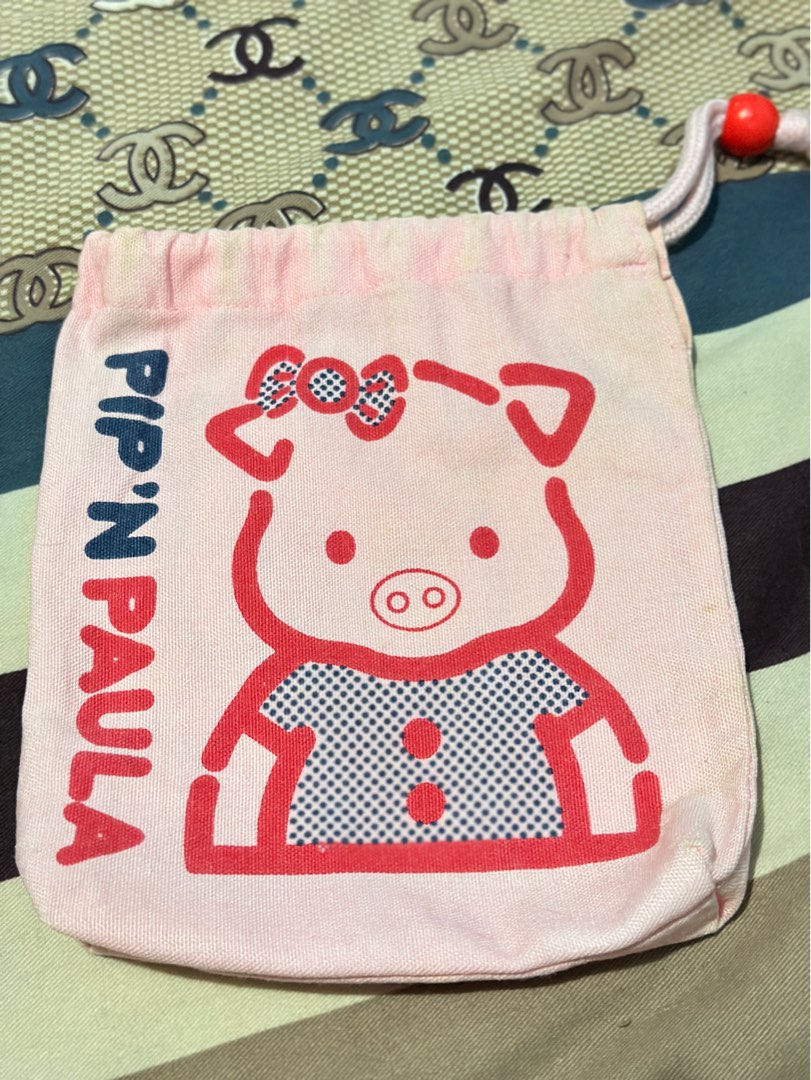 Rare Vintage Sanrio Pip 'n Paula drawstring Mini Bag, Women's Fashion ...
