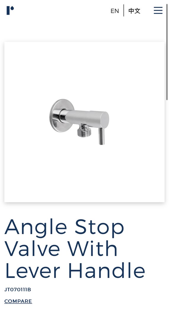 Rigel Angle Stop Valve with Lever Handle, Furniture & Home Living, Bathroom & Kitchen ...