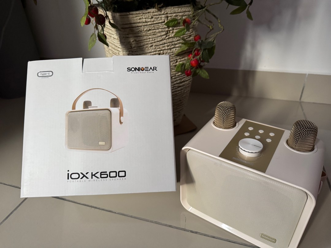 Sonic Gear IOX K600 Dual Wireless Mic Bluetooth 5.3 Karaoke Speaker ...