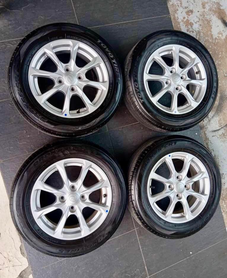 SPORT Rim PERODUA ORI 14" TYRE TOYO 90% (2024) AXIA MYVI BEZZA VIVA ...