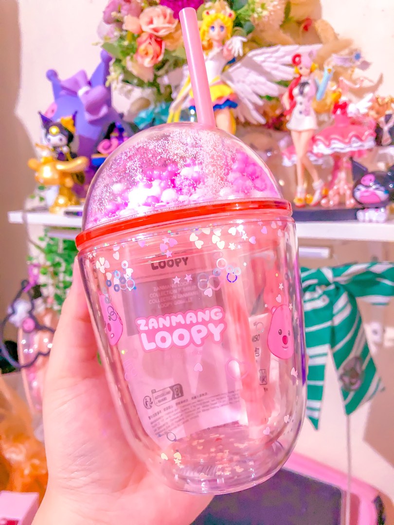 TUMBLER MINISO BOTOL MINUM GELAS ANAK ZANMANG LOOPY 435ML, Kitchen ...