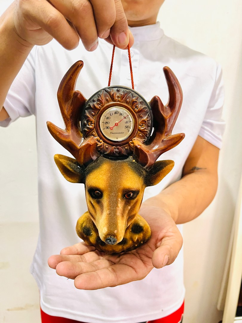 Vintage Dear Head Wall Barometer/ Temperature Precision, Hobbies & Toys ...