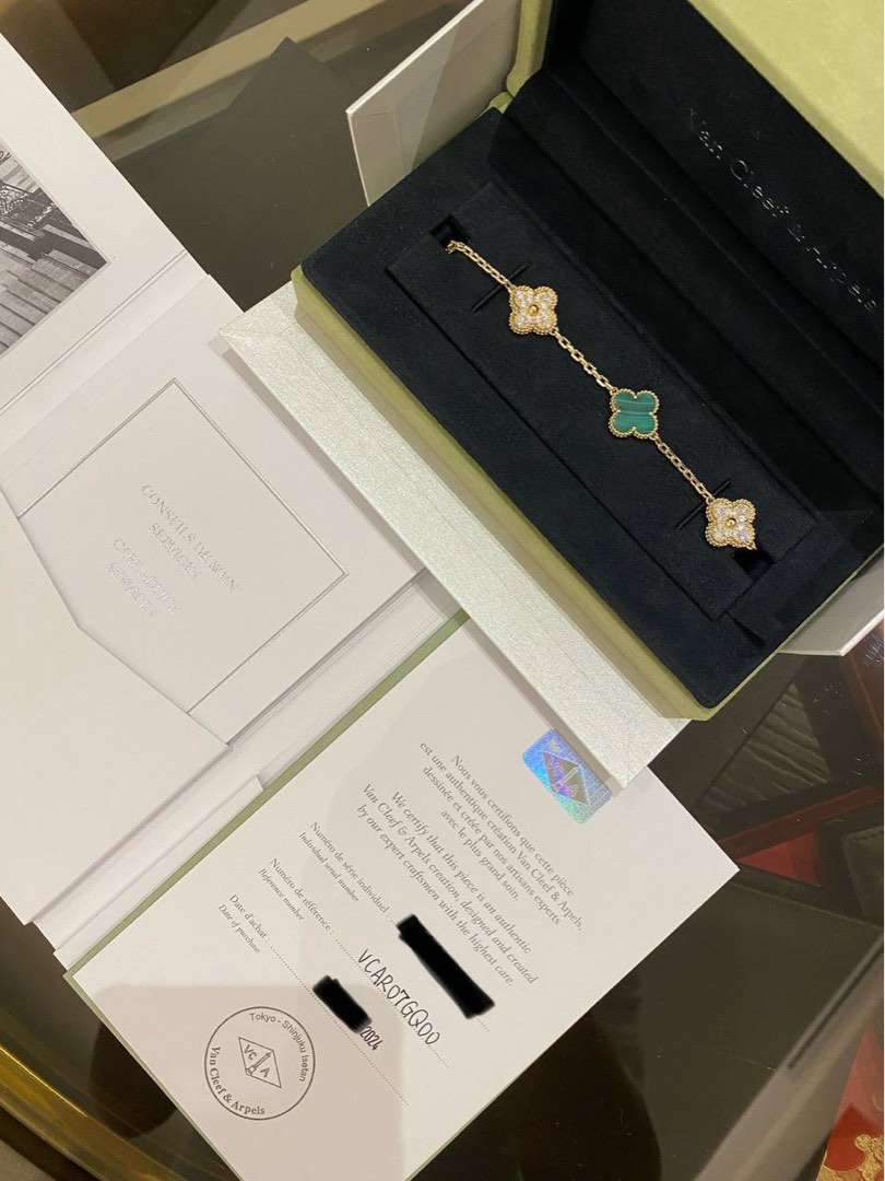 (BRAND NEW) 2024 VCA VAN CLEEF & ARPELS VINTAGE ALHAMBRA BRACELET 5 ...