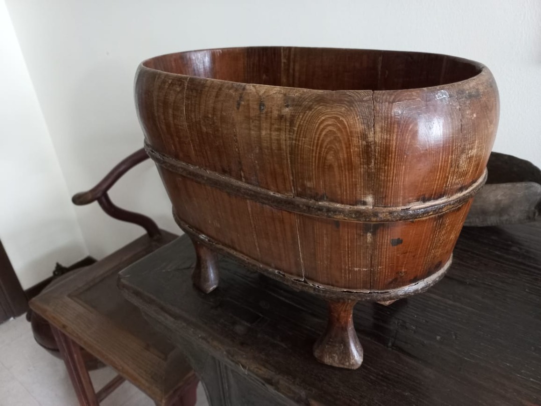 Chinese antique legged wood basin, Furniture & Home Living, Home Decor ...