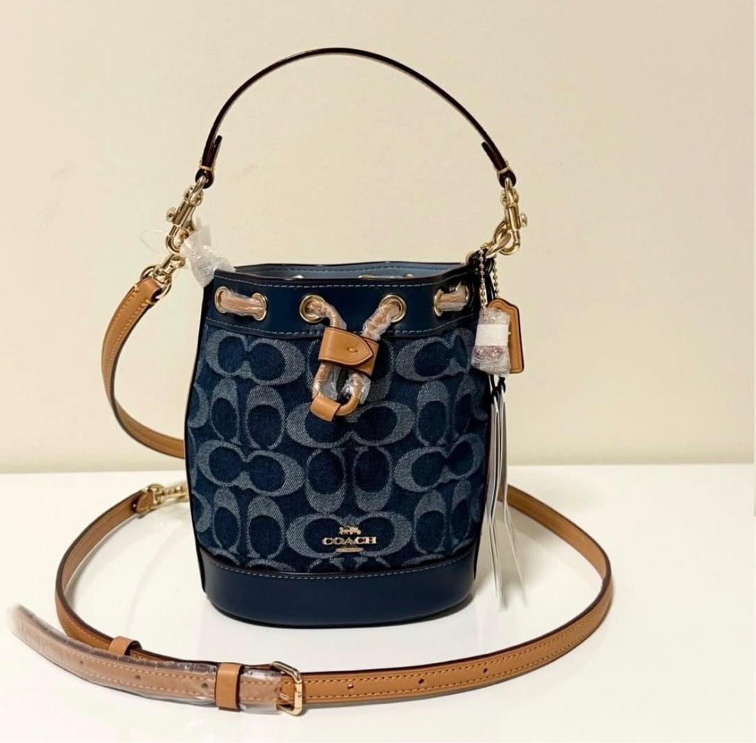 Coach Mini Bucket Bag in Signature Denim, Luxury, Bags & Wallets on ...