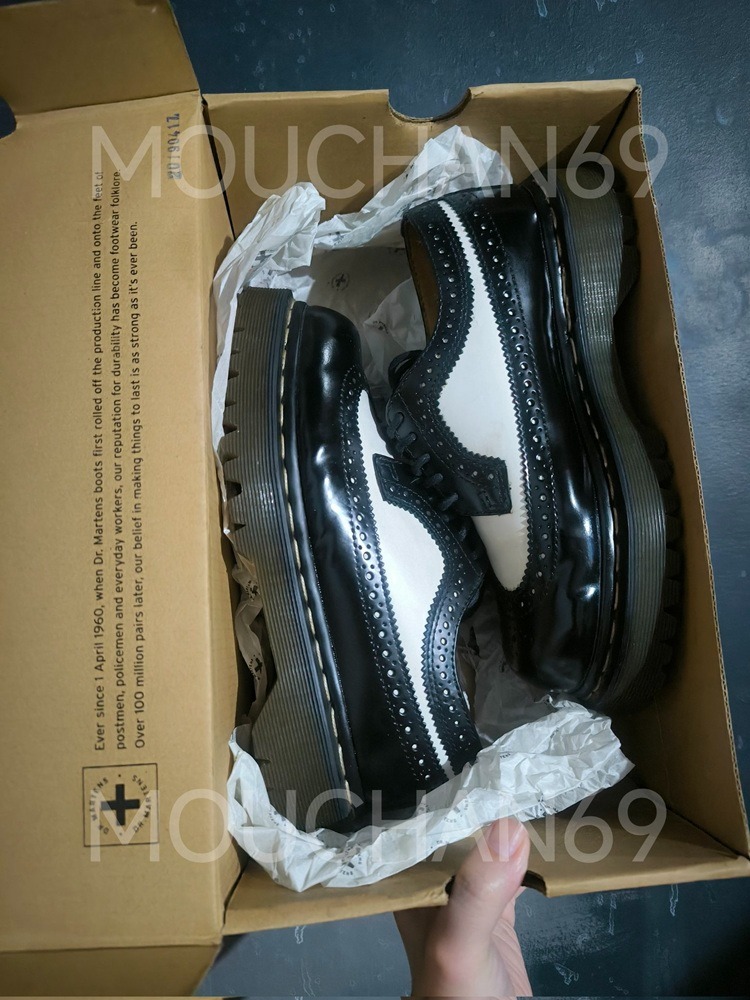 Dr Martens 3989 Brogue Bex Black and White DMs Leather shoes, Women's ...