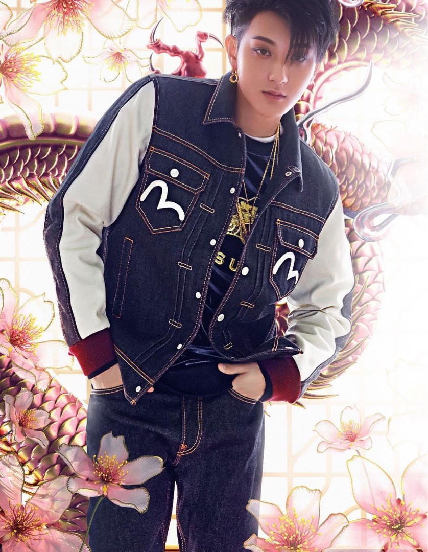 Evisu 福神 日牌 牛仔 夾克 刺繡 排扣 M碼, 他的時尚, 外套、夾克、大衣在旋轉拍賣