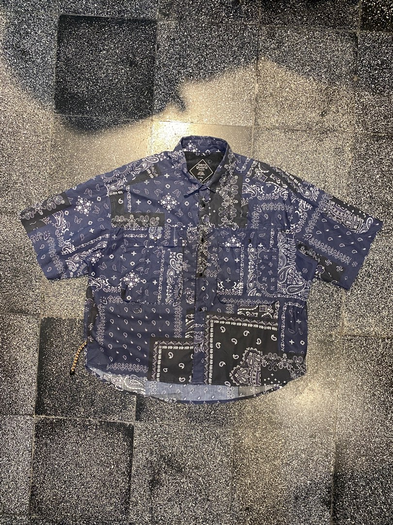 Field Core Japan, Paisley Pattern Boxy Shirt Big Pocket Packable XL/XXL ...