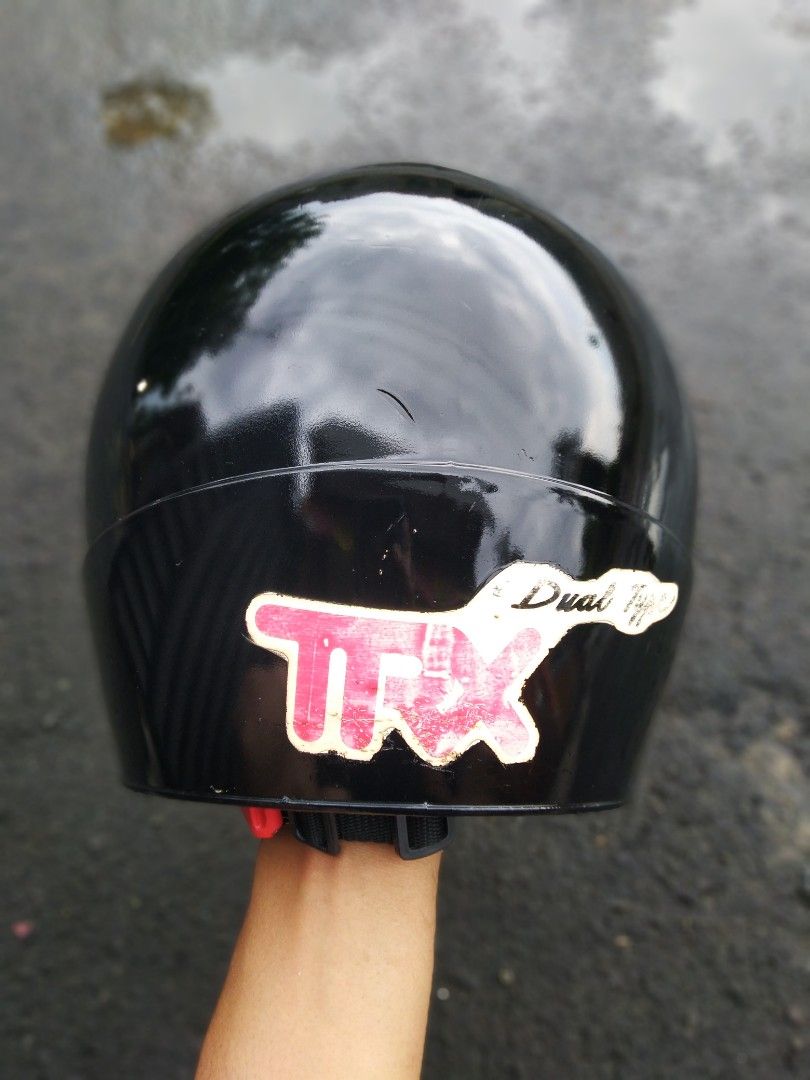 HELM JADUL HONDA TRX ORIGINAL KASTEM PENDEK REPAINT HITAM, Antik ...