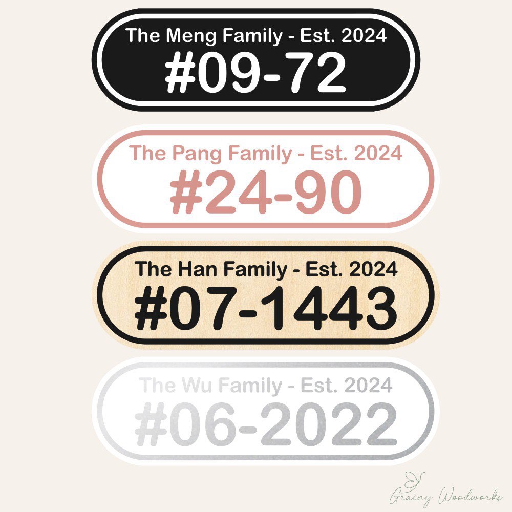 Heritage Unit Number Signage - Custom Acrylic or Wood Family Name Sign ...