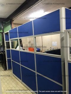 HIGH PANEL WORKSTATION PARTITION WITH GLASS PARTITIONS, Furniture ...